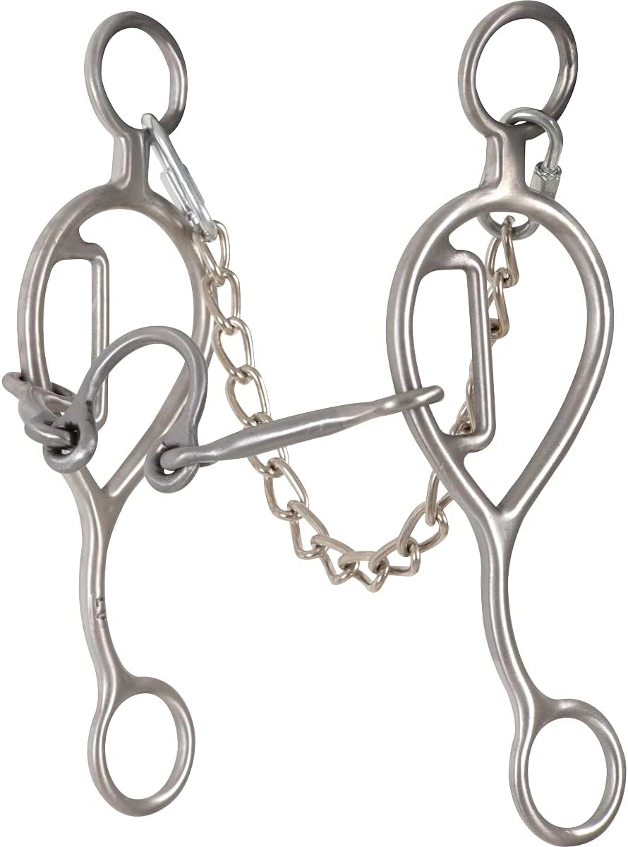 Classic Equine Les Vogt Barrel Bit - 7.75" Shank, 1.5" Gag, Loose Port