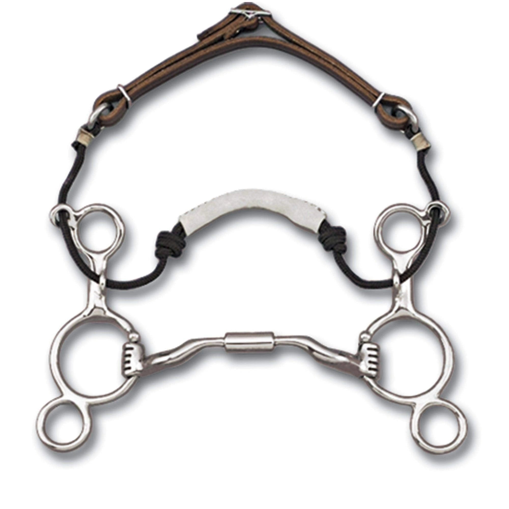 Myler 04 Two Ring Combination Horse Bit with Rawhide Noseband - 4 3/4"