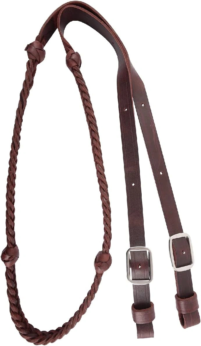 Martin Saddlery Latigo 5-Plait Knotted Barrel Rein - 6.5 ft, 7/8" Widt