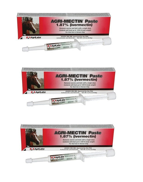 Agrimectin Ivermectin 1.87% Paste Apple Flavored Wormer Bots Equine Pa ...